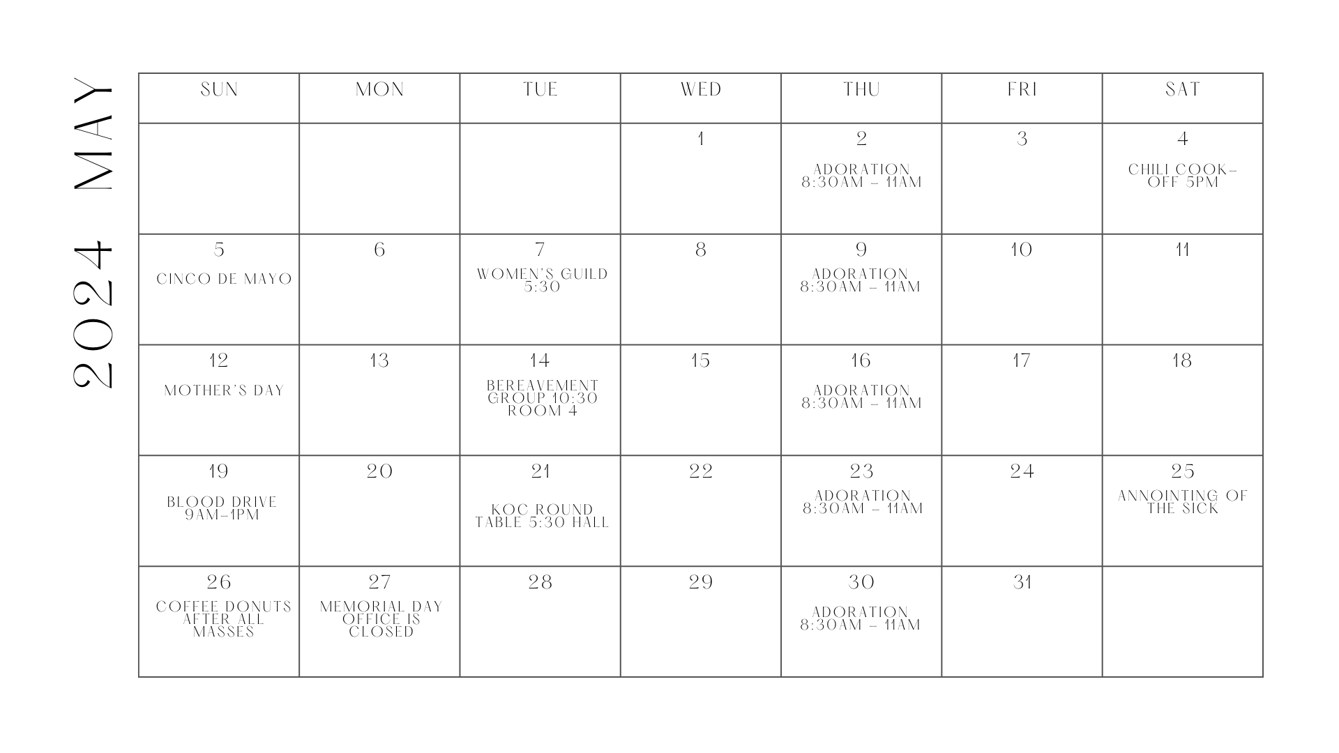 Calendar – St. Luke